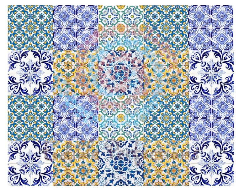 Positano Italy Tile Pattern Edible Image Sheet Cake Topper or | Etsy