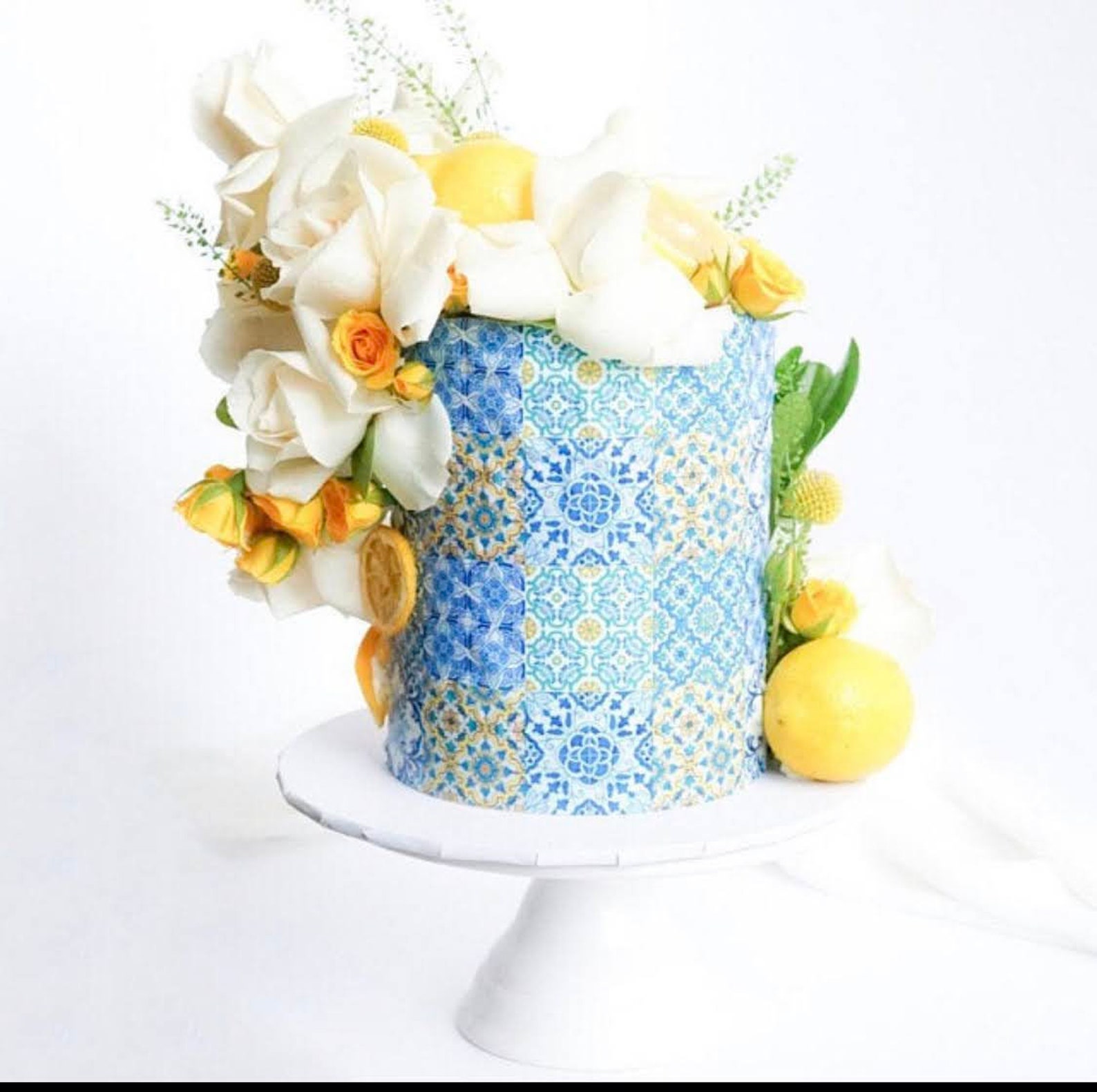 Positano Italy Tile Pattern Edible Image Sheet Cake Topper or Wrap ...