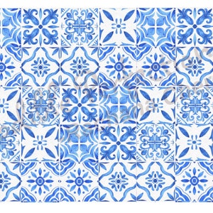 Positano Italy Greek Tile Pattern Edible Image Sheet Cake Topper or ...