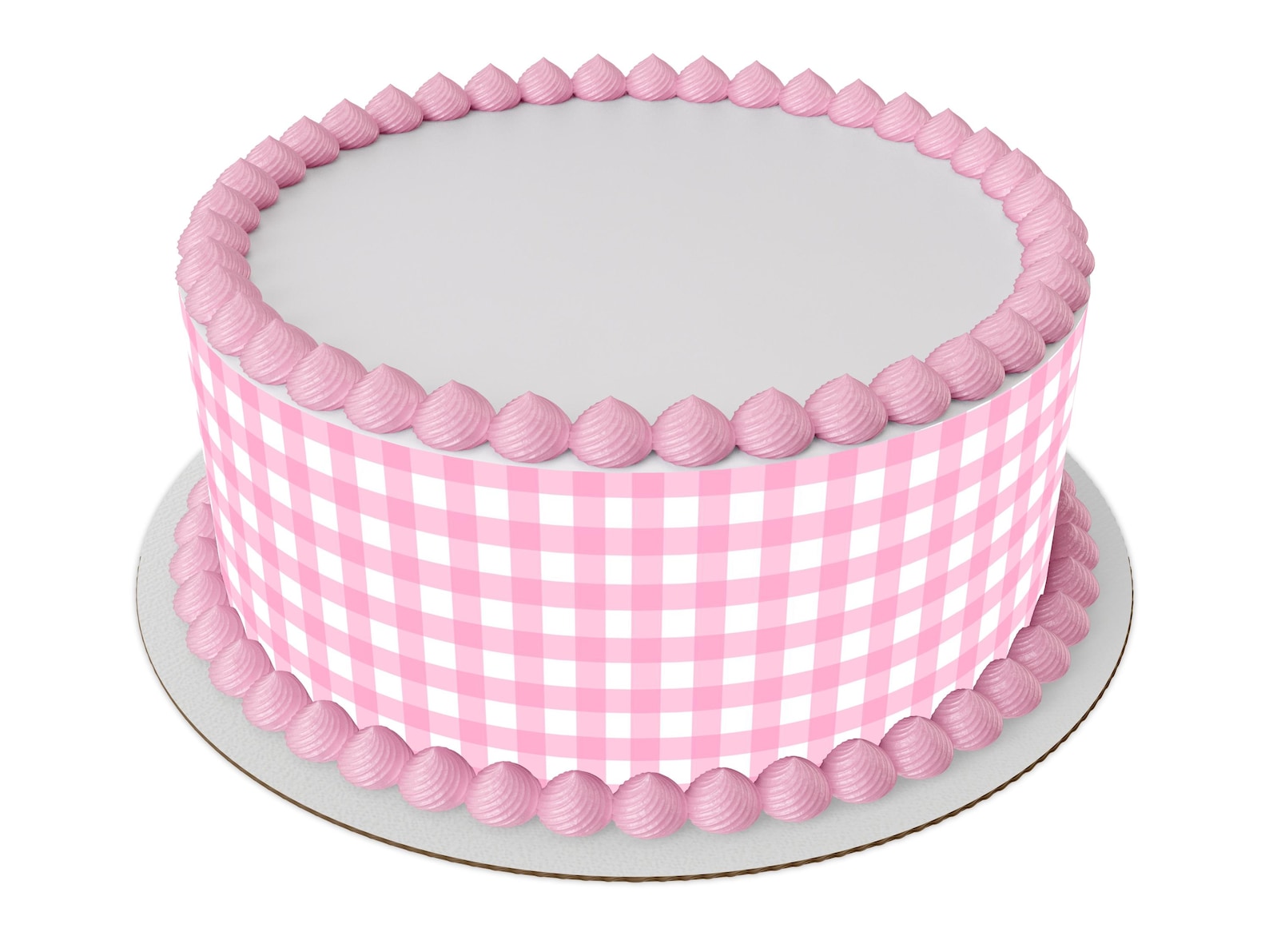 Pink Gingham Edible Image Wrap, Pink Checkers Image, Premium Quality ...