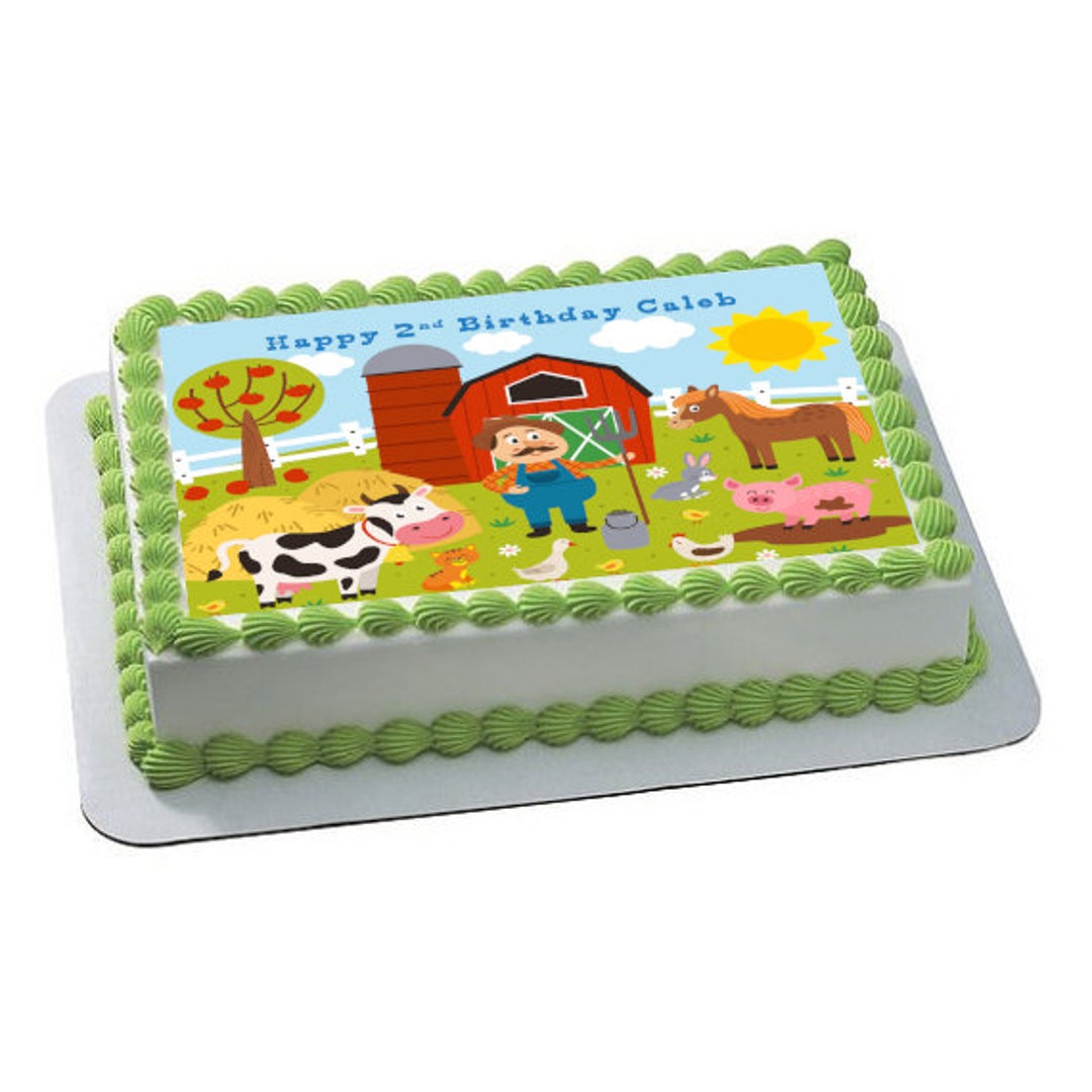 Farm Animal Edible Cake Topper: Barnyard Theme (10x8 A4 Sheet) - Etsy