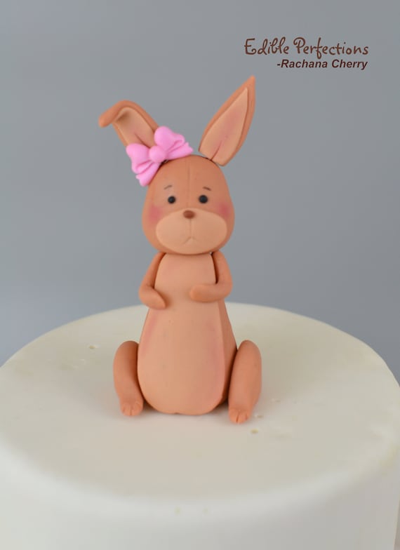 Bunny Fondant Cake Topper - Etsy
