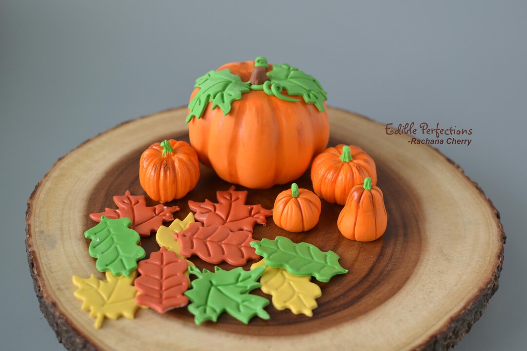 Fondant Pumpkin Cake Toppers, Pumpkin Cake Toppers, Fall Birthday Topper - Etsy