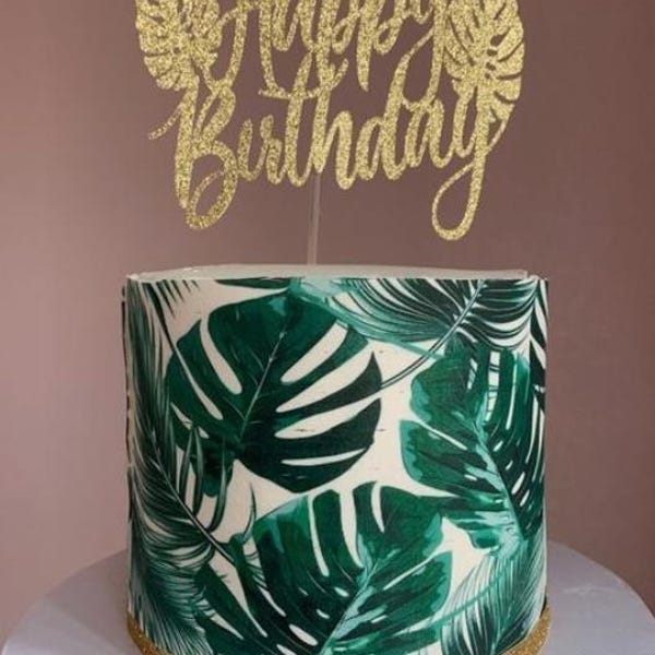 Monstera Leaf Cake - Etsy