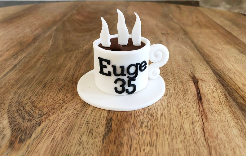 Fondant Coffee Mug Cake Topper - Etsy