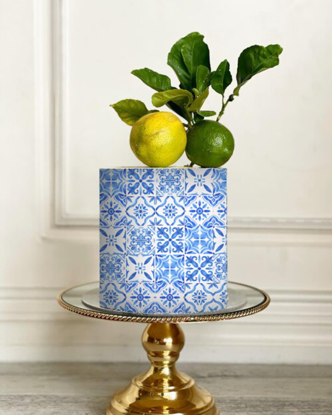 Positano Italy Greek Tile Pattern Edible Image Sheet Cake Topper or ...