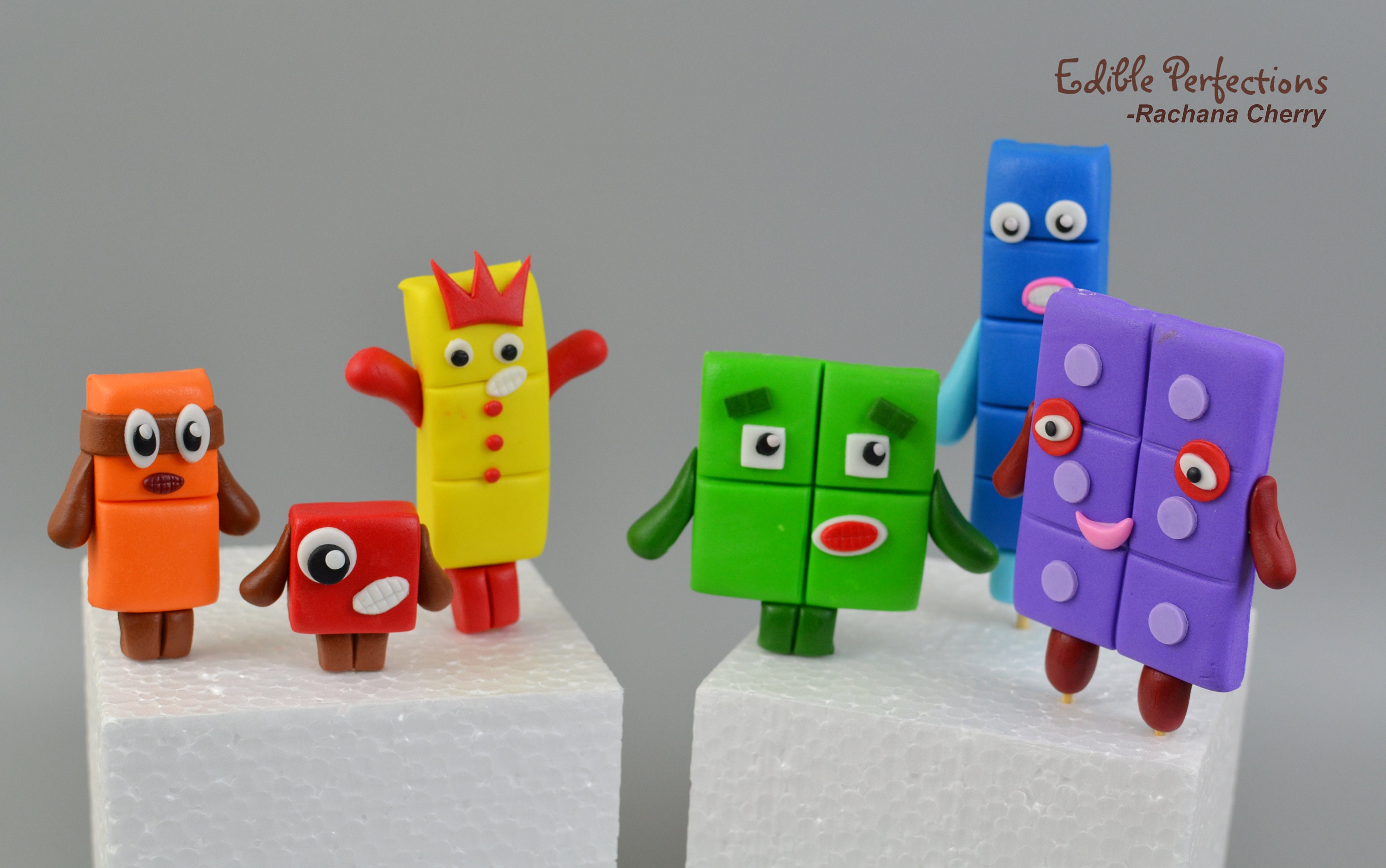 Edible Fondant Number Blocks Cake Toppers Etsy