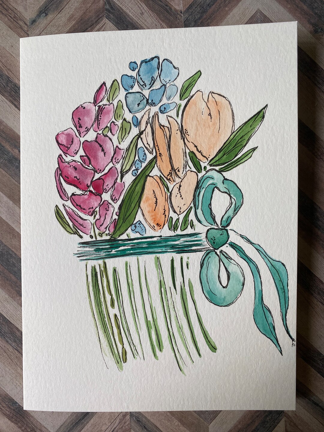 Hand Painted Watercolor Card, Watercolor Flower Card, Watercolors - Etsy