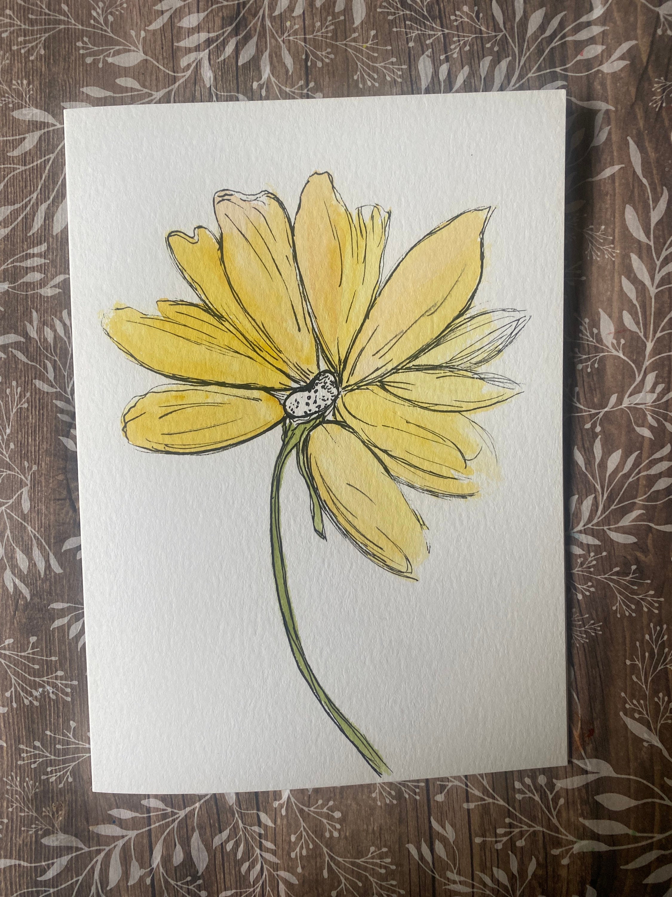 Watercolor Flower Cards Original Watercolor Flower Card - Etsy
