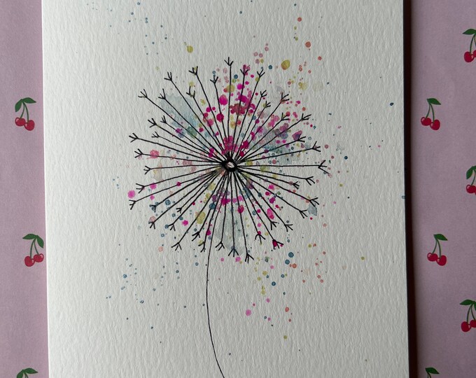 Watercolor Dandelion Card, Dandelion Art, Dandelion Card - Etsy