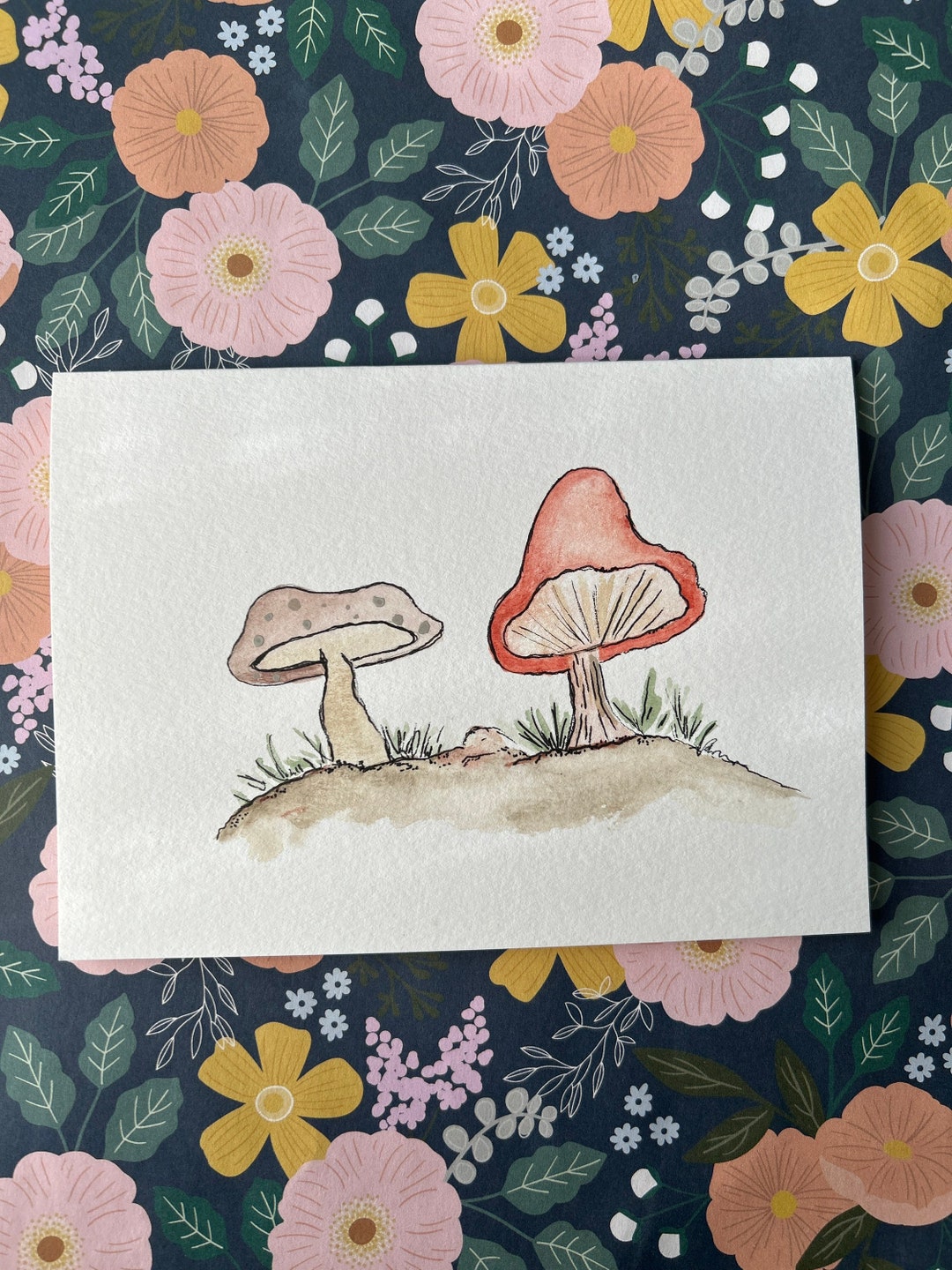 Watercolor Mushroom Card, Mushroom Card, Mushroom Art - Etsy