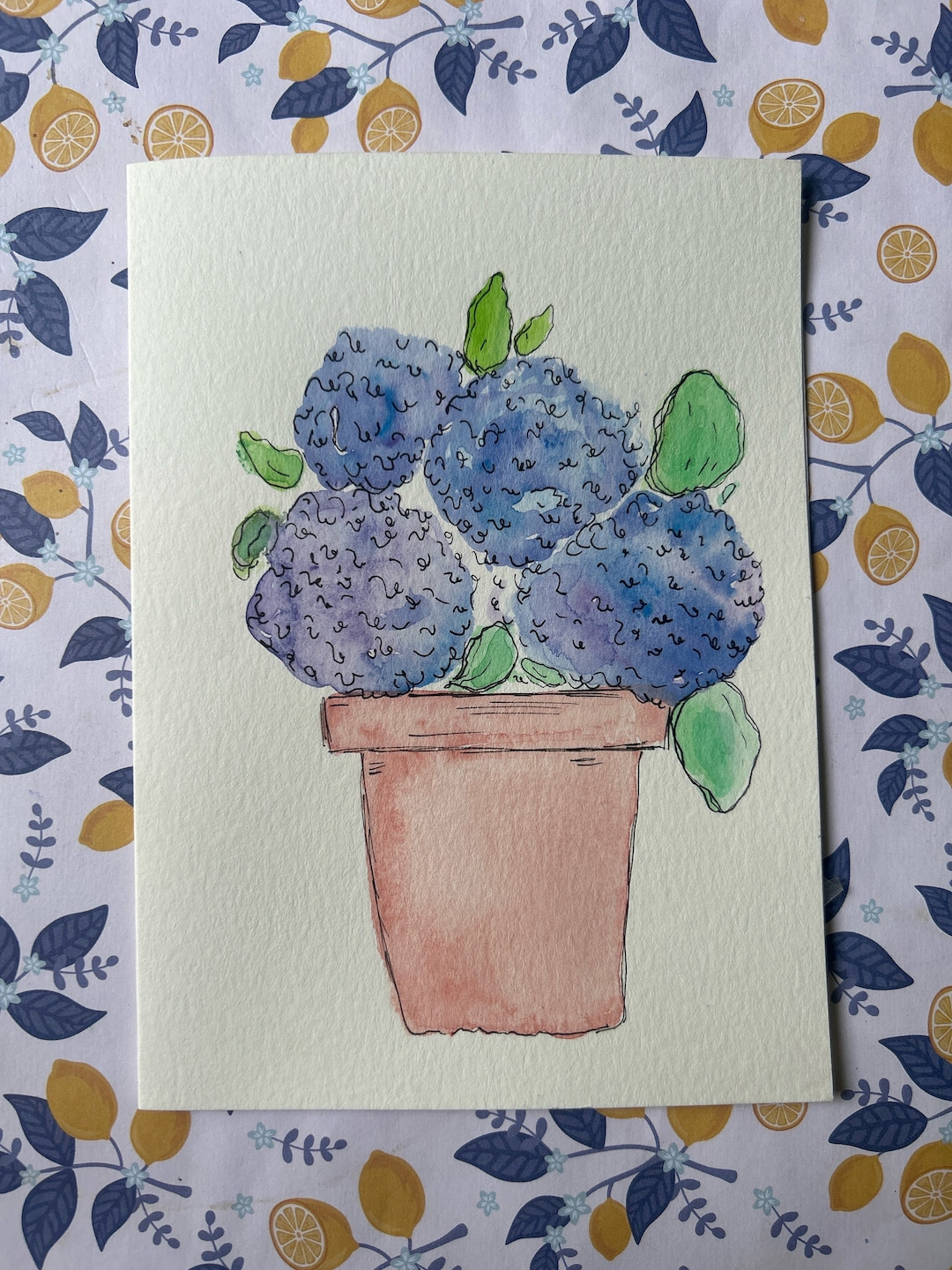 Watercolor Hydrangea Card, Hydrangea, Greeting Cards, Flower Card - Etsy