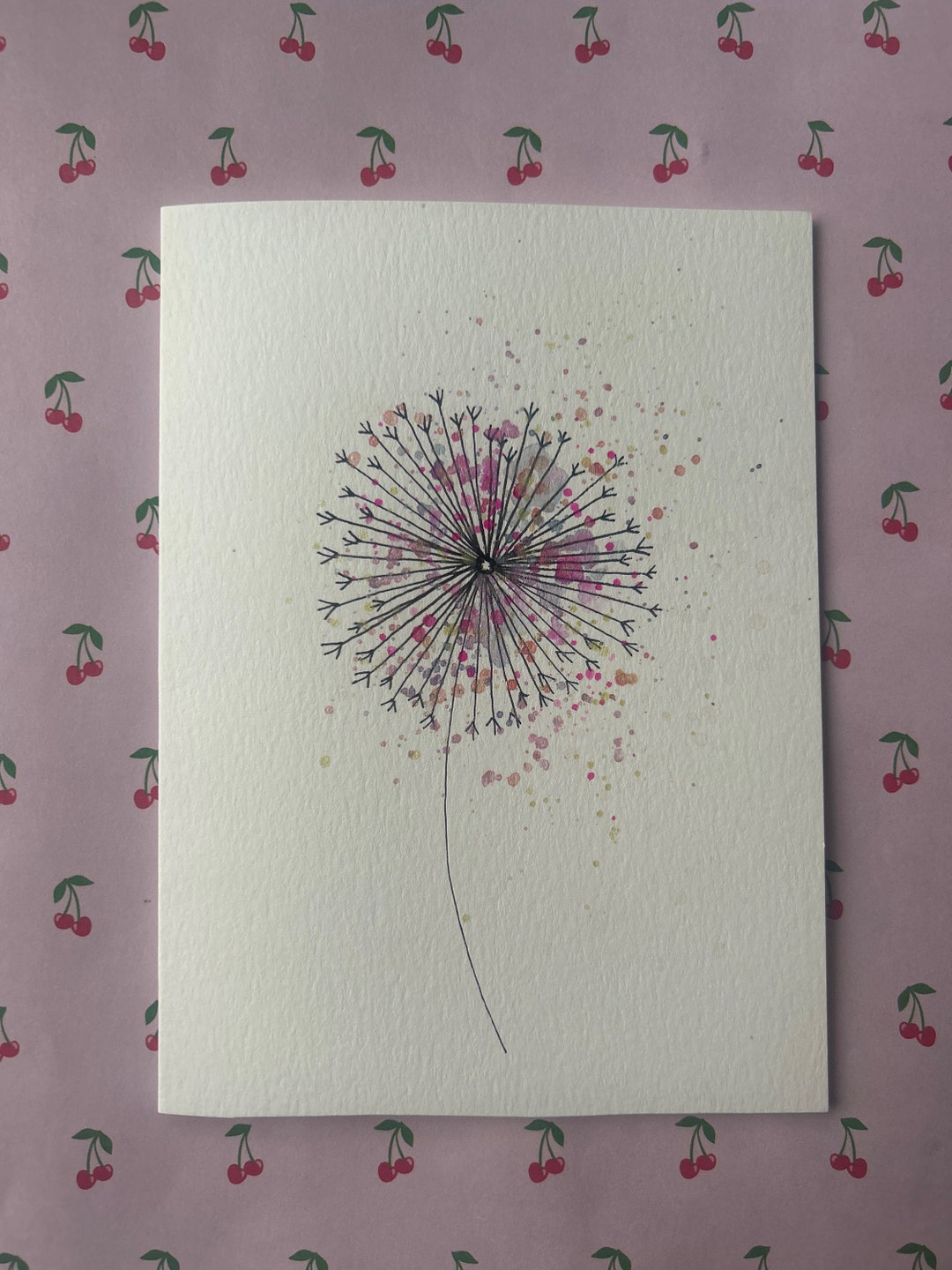 Dandelion Card, Watercolor Dandelion Card, Dandelion Art - Etsy