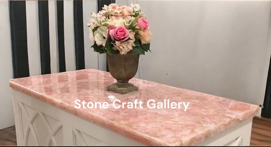 Pink Rose Quartz Table Top, Rose Quartz Vanity Top, Rose Quartz ...