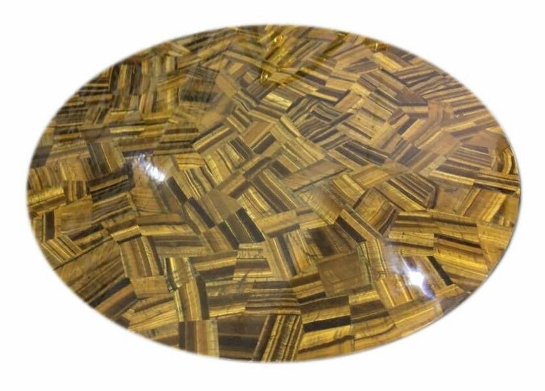 Tiger Eye Marble Round Table Top / Marble Tiger Eye Table Semi Precious ...
