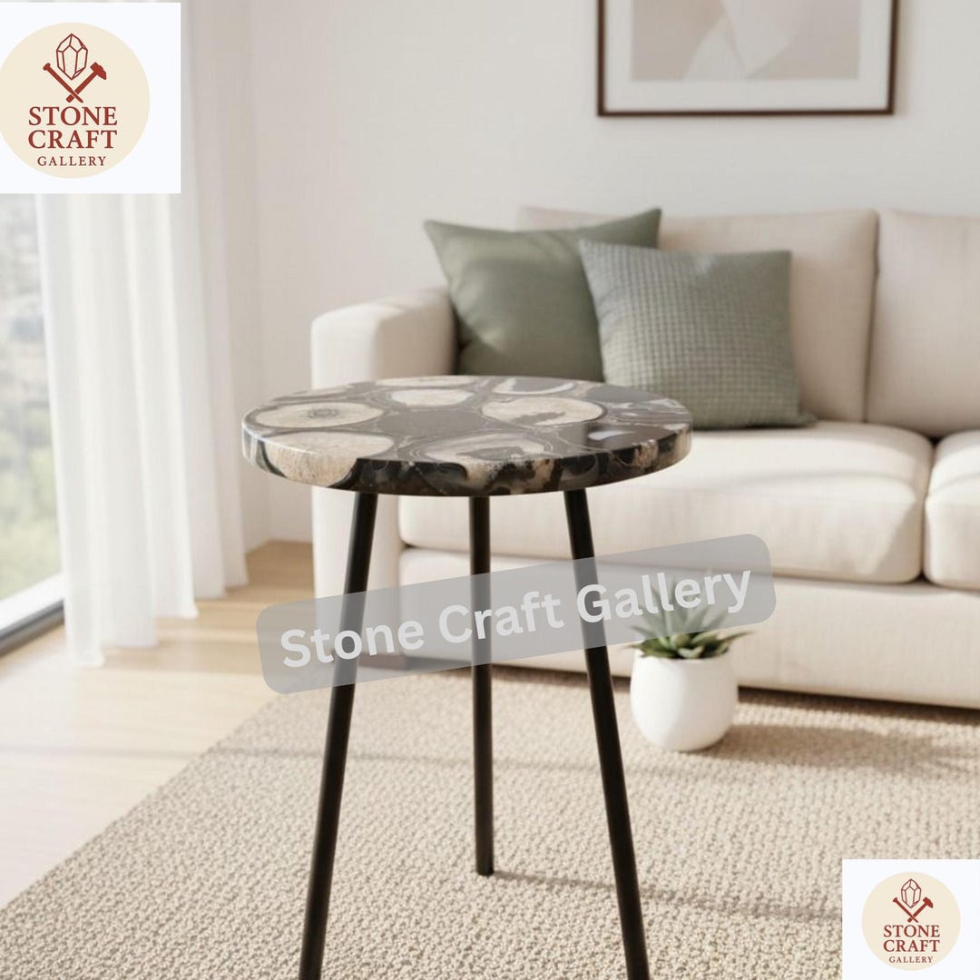 Unique Agate End Table Top - Natural Stone Furniture - Geode Coffee ...