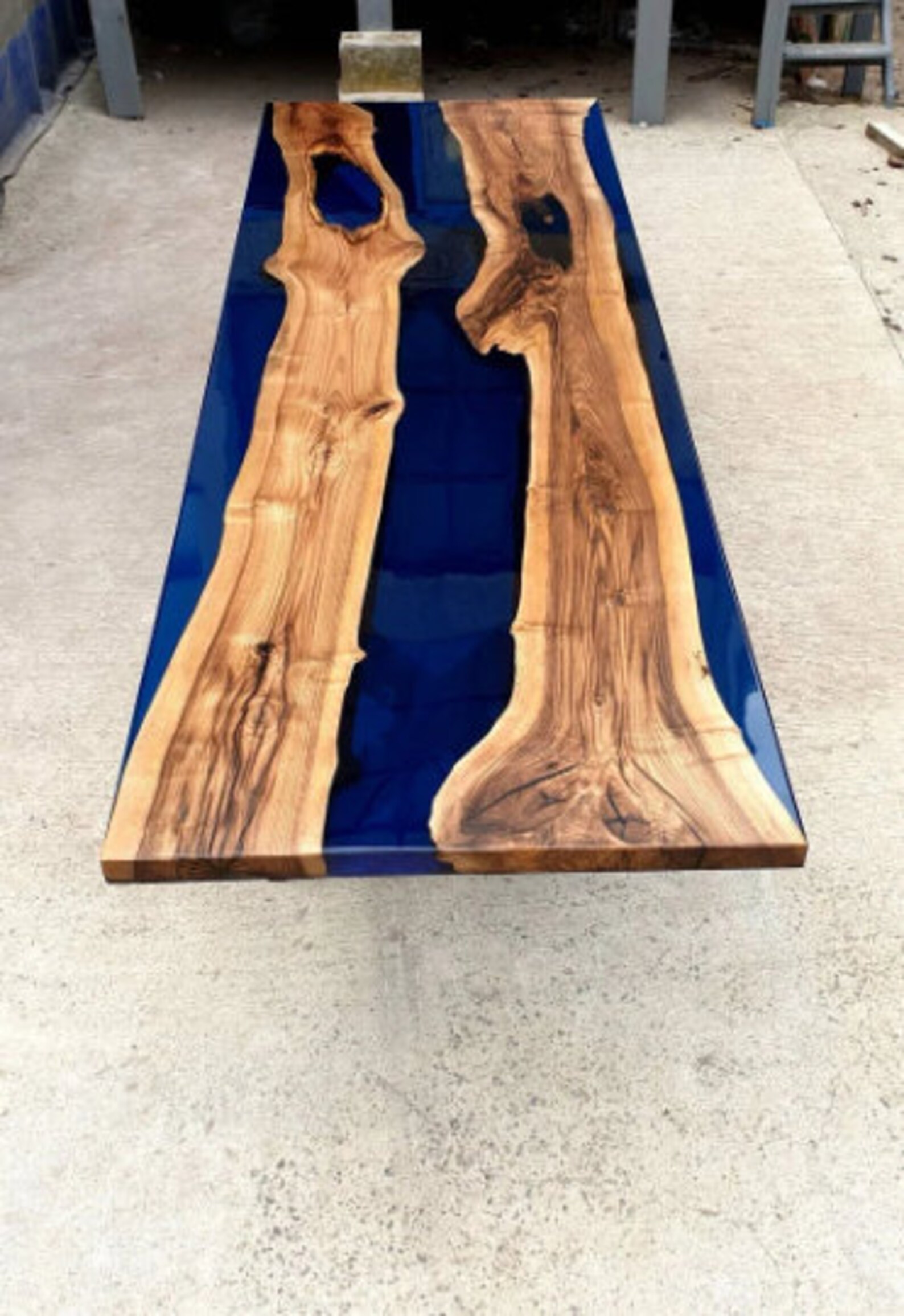 Epoxy Table Top / Epoxy Blue Resin River Table Top - Etsy