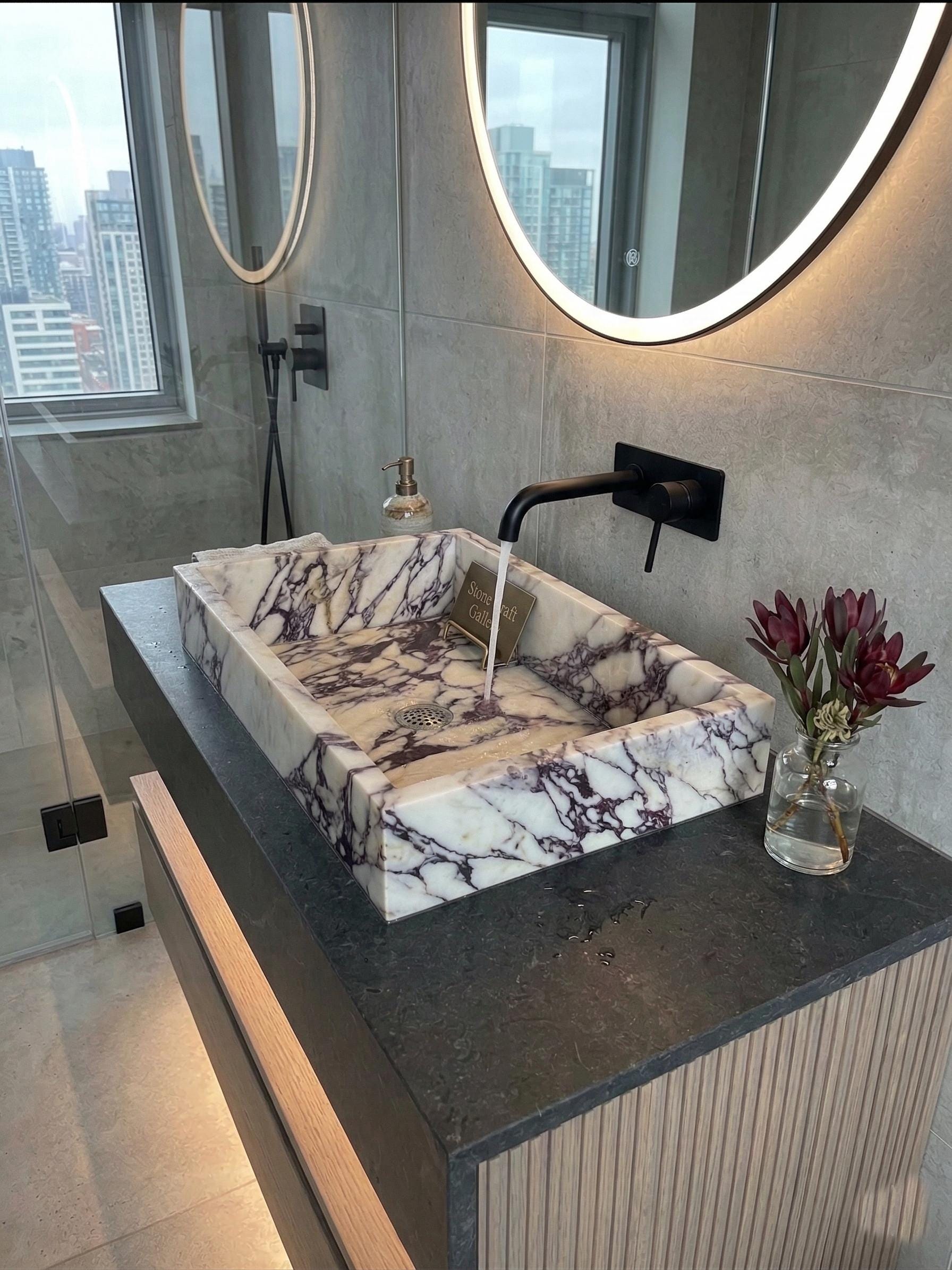 Calacatta Viola Marble Vessel Sink - Luxury Italian Marble Basin for ...