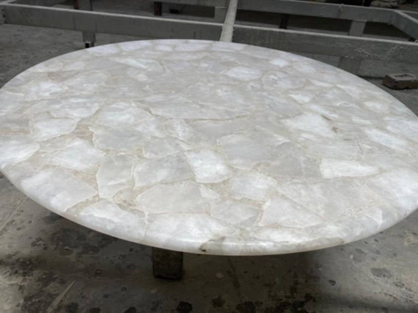 White Quartz Round Center Table Top Natural Quartz Table Top - Etsy
