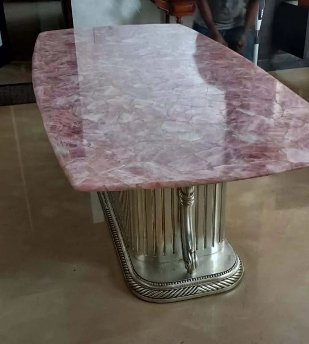 Rose Quartz Stone Counter Top , Rose Pink Quartz Table /coffee Table ...