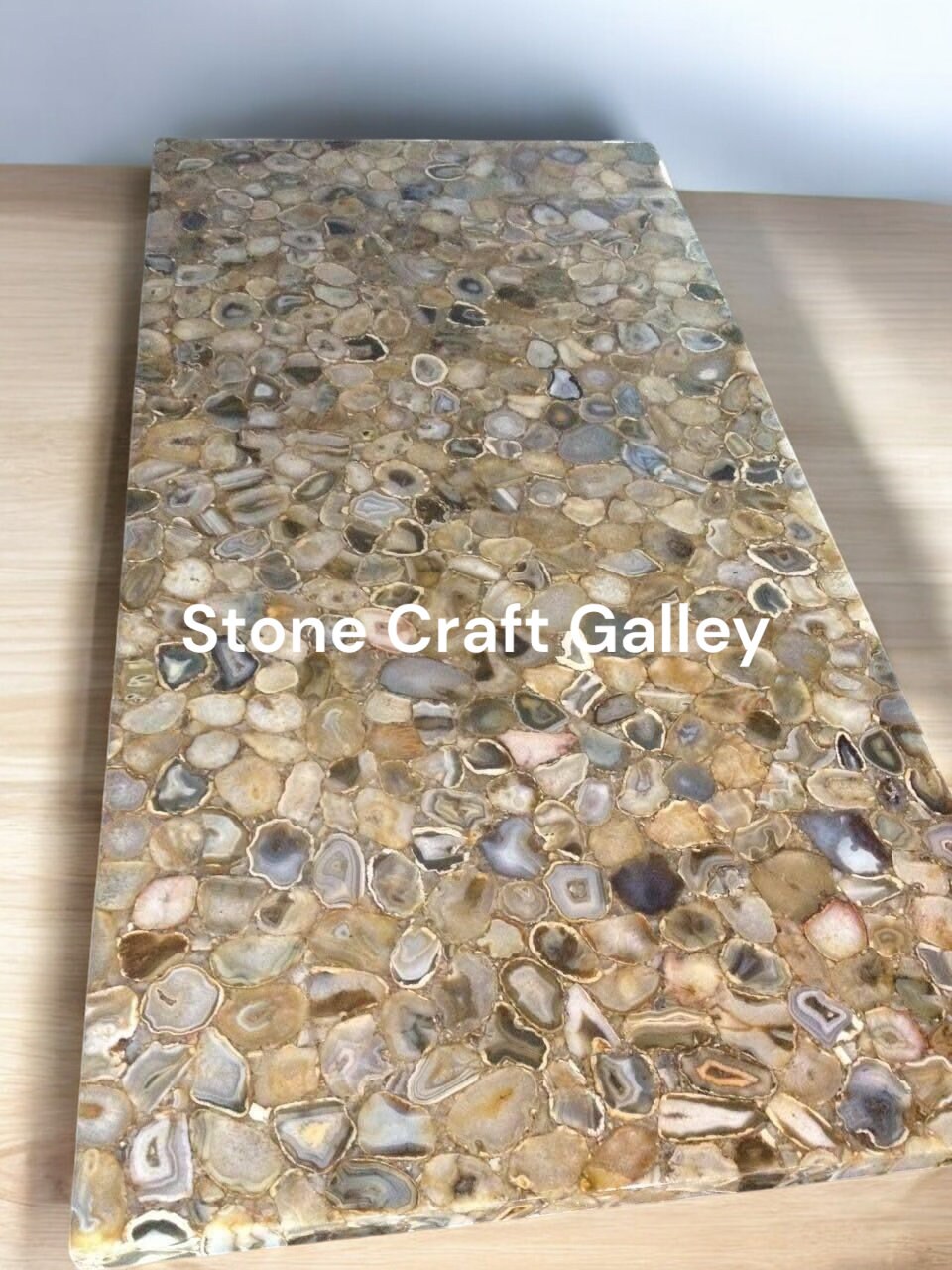 Rectangular Agate Table Top, Natural Agate Stone Table, Agate Slab Desk ...