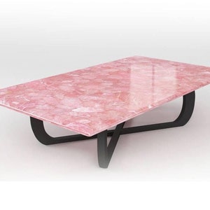 Rose Quartz Marble Table Top Dining Room Decor Handmade Interiors ...