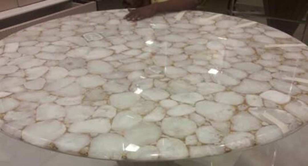 Agate Dining Round Table, Natural Agate Handmade Table Top, Agate ...