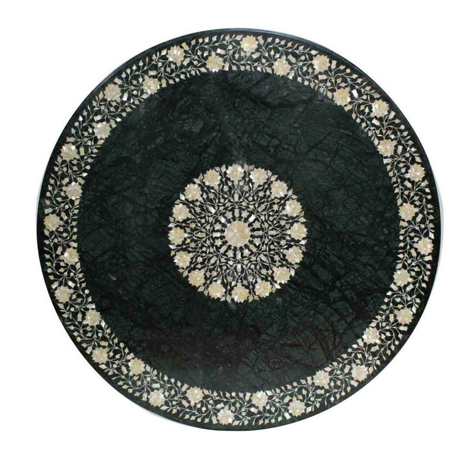 Green Marble Center Dining Table Top Semi Precious Stones - Etsy