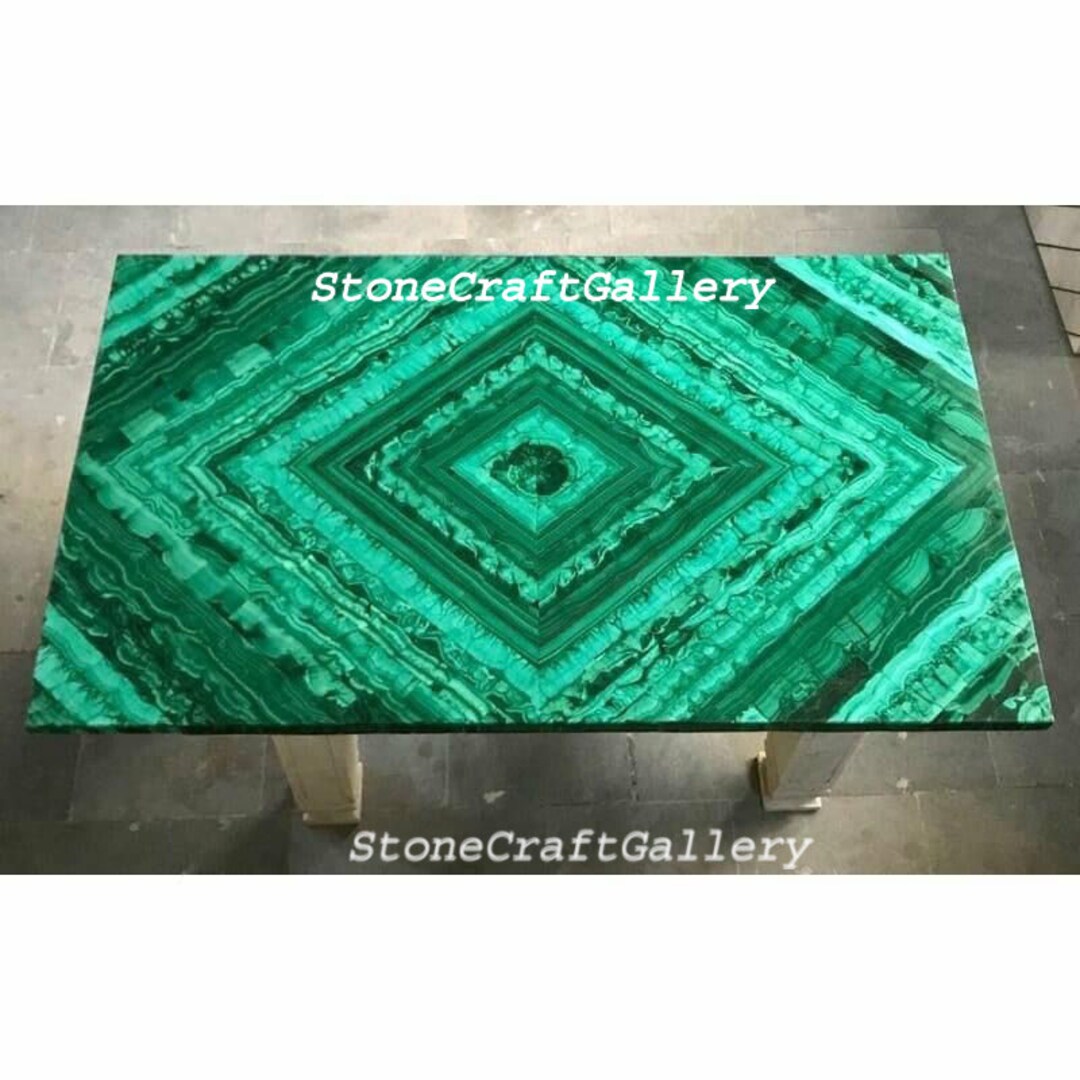 Marble Malachite Table Top / Malachite Marble Dining Kitchen Handmade ...