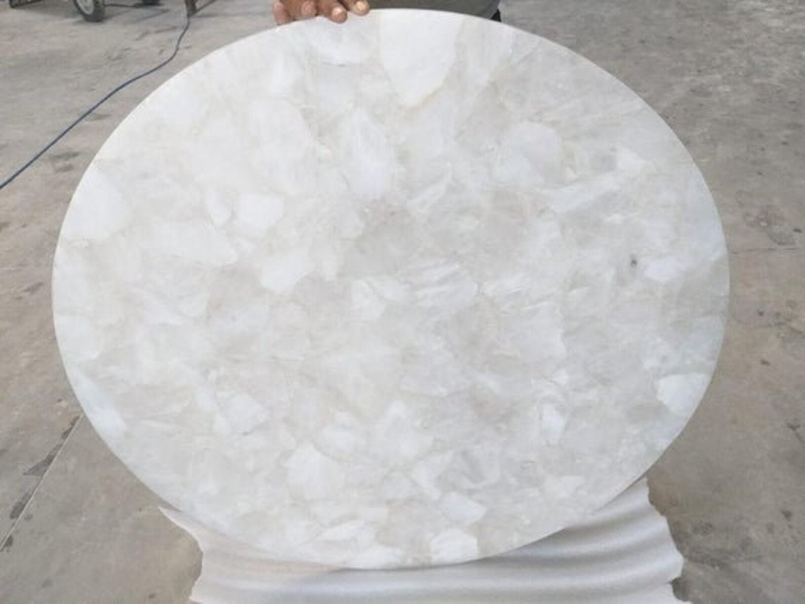 White Quartz Round Center Table Top Natural Quartz Table Top - Etsy