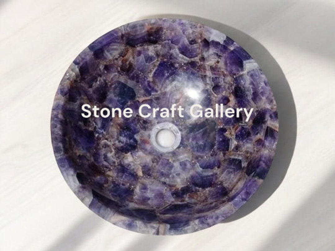 Amethyst Wash Basin, Amethyst Sink Semi Precious Stones, Handmade ...