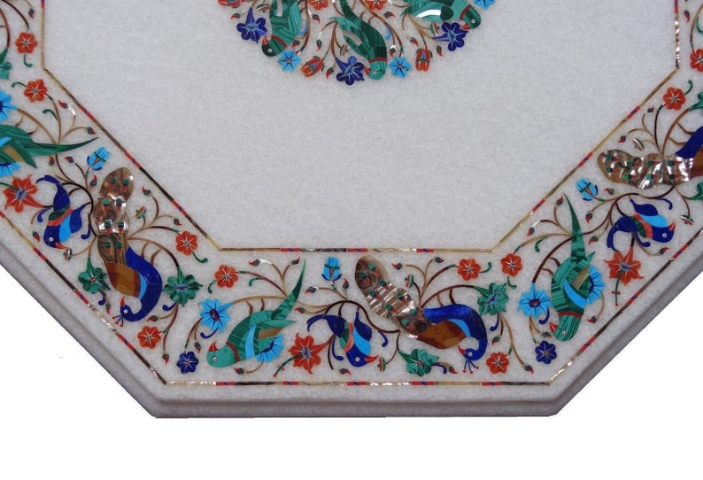 Marble Table Top Handmade Multi Color Semi Precious Stone - Etsy