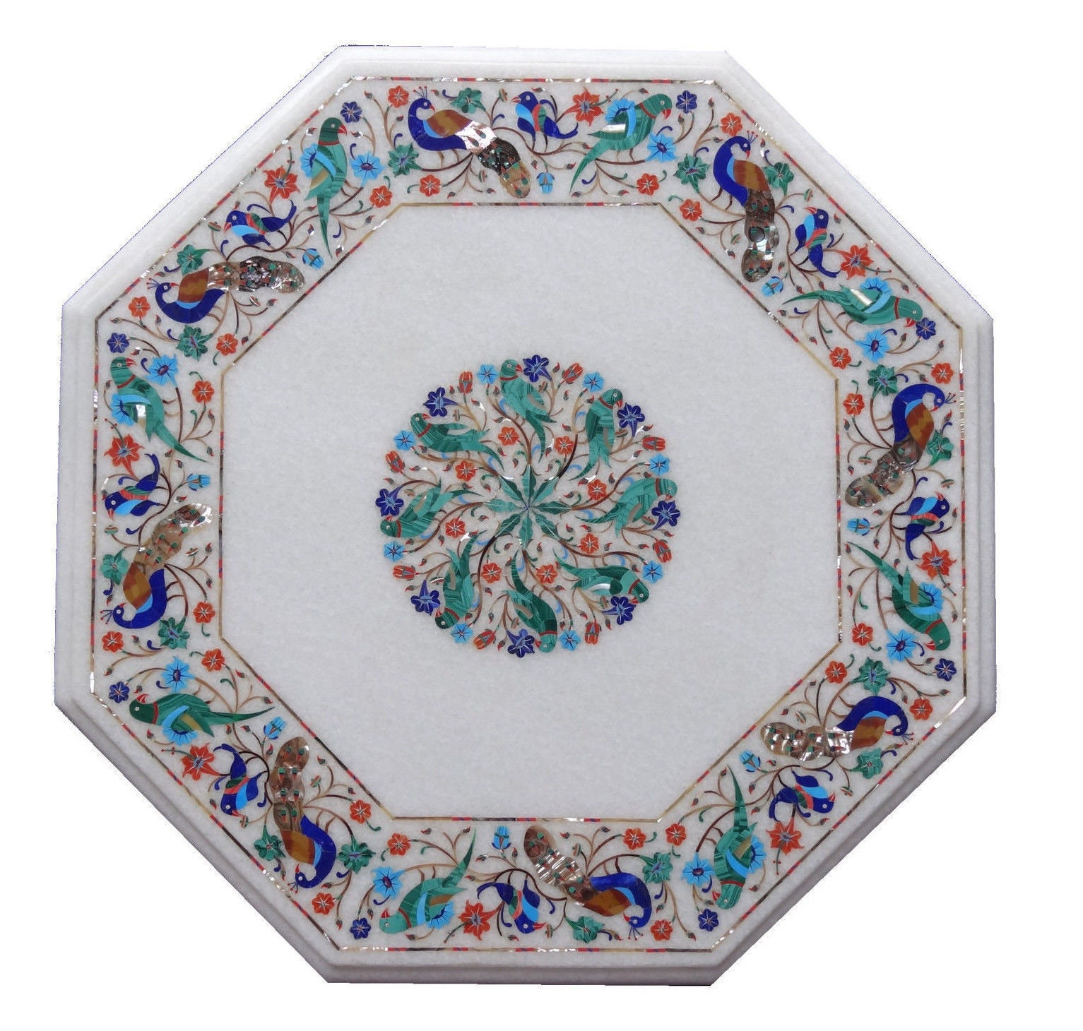 Marble Table Top Handmade Multi Color Semi Precious Stone - Etsy