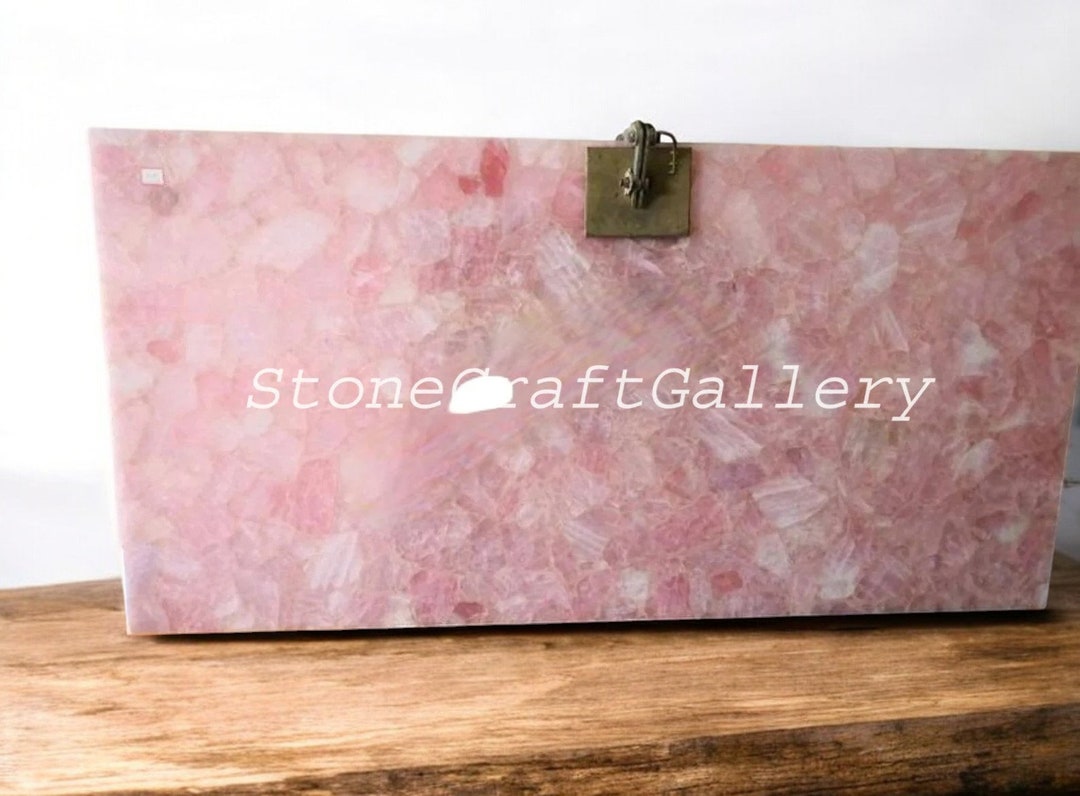 Rose Quartz Stone Slab Counter Top Random Farm House Table, Coffee ...