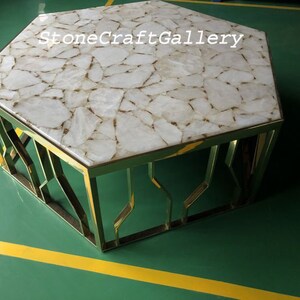 White Quartz Table Top, Natural Quartz Table, Stone Side Table, Quartz ...