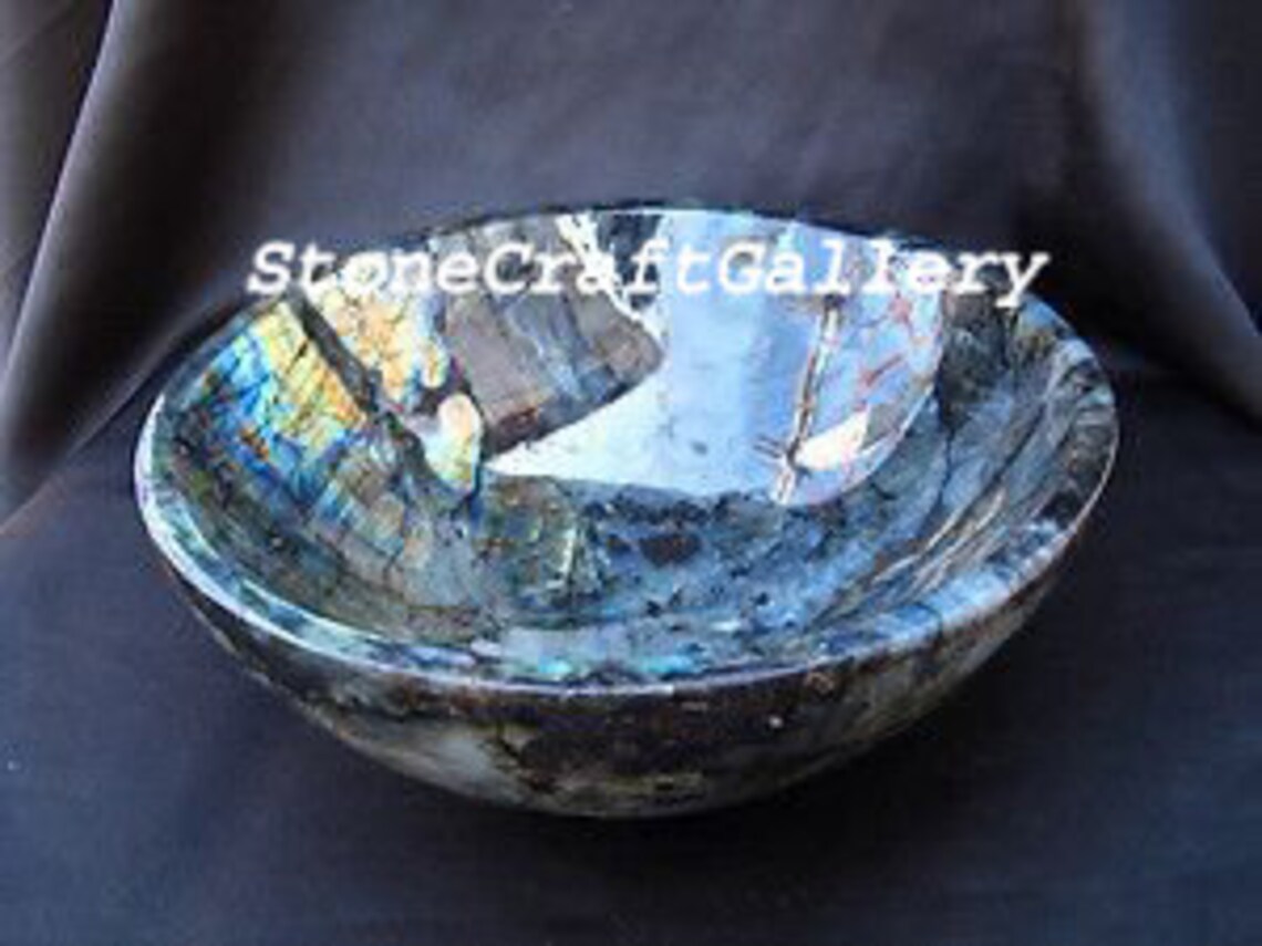 Unique Handmade Wash Basin Round Labradorite Stones / Kitchen - Etsy