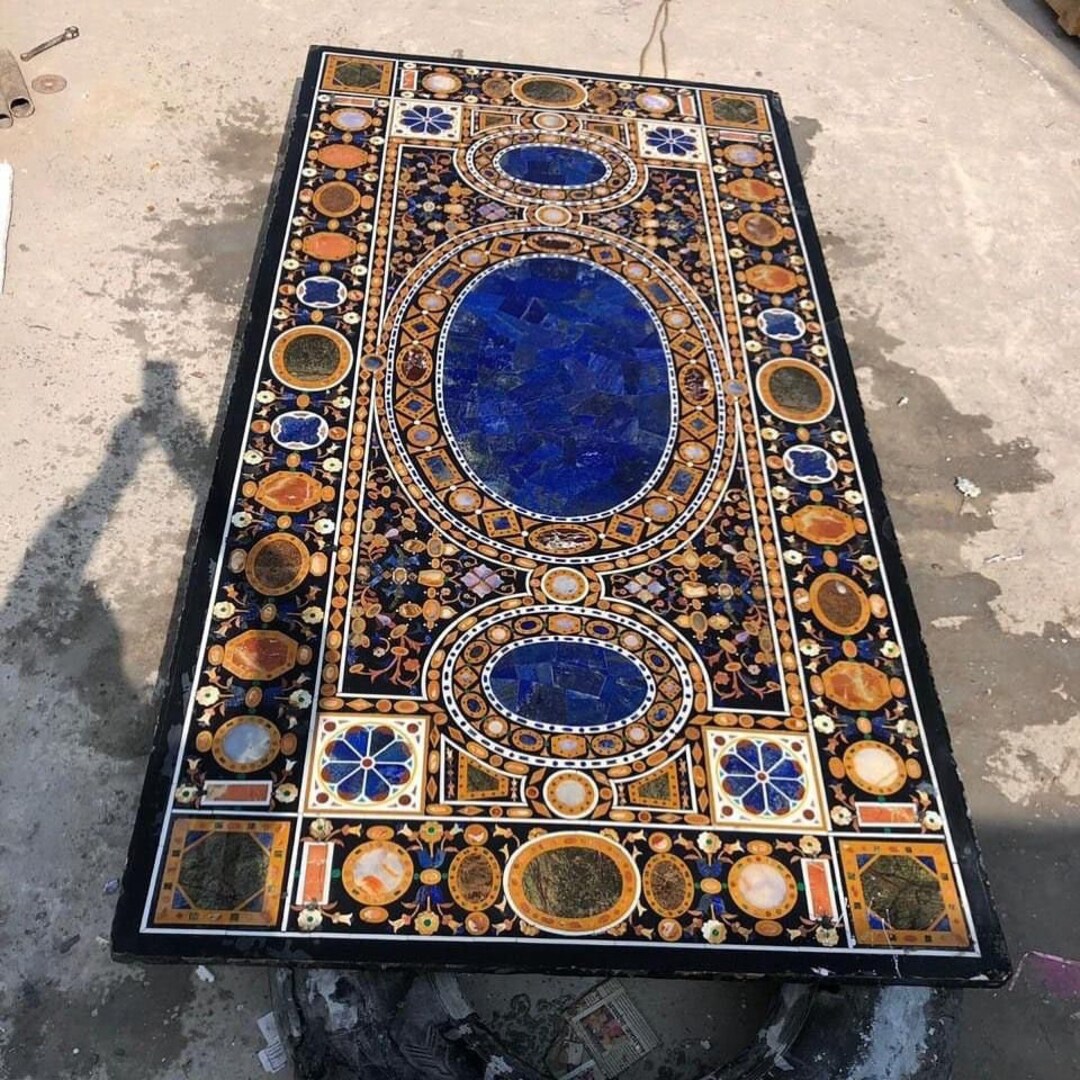 Marble Dining Table With Mosaic Art Hand Crafted Coffee Table Inlay ...