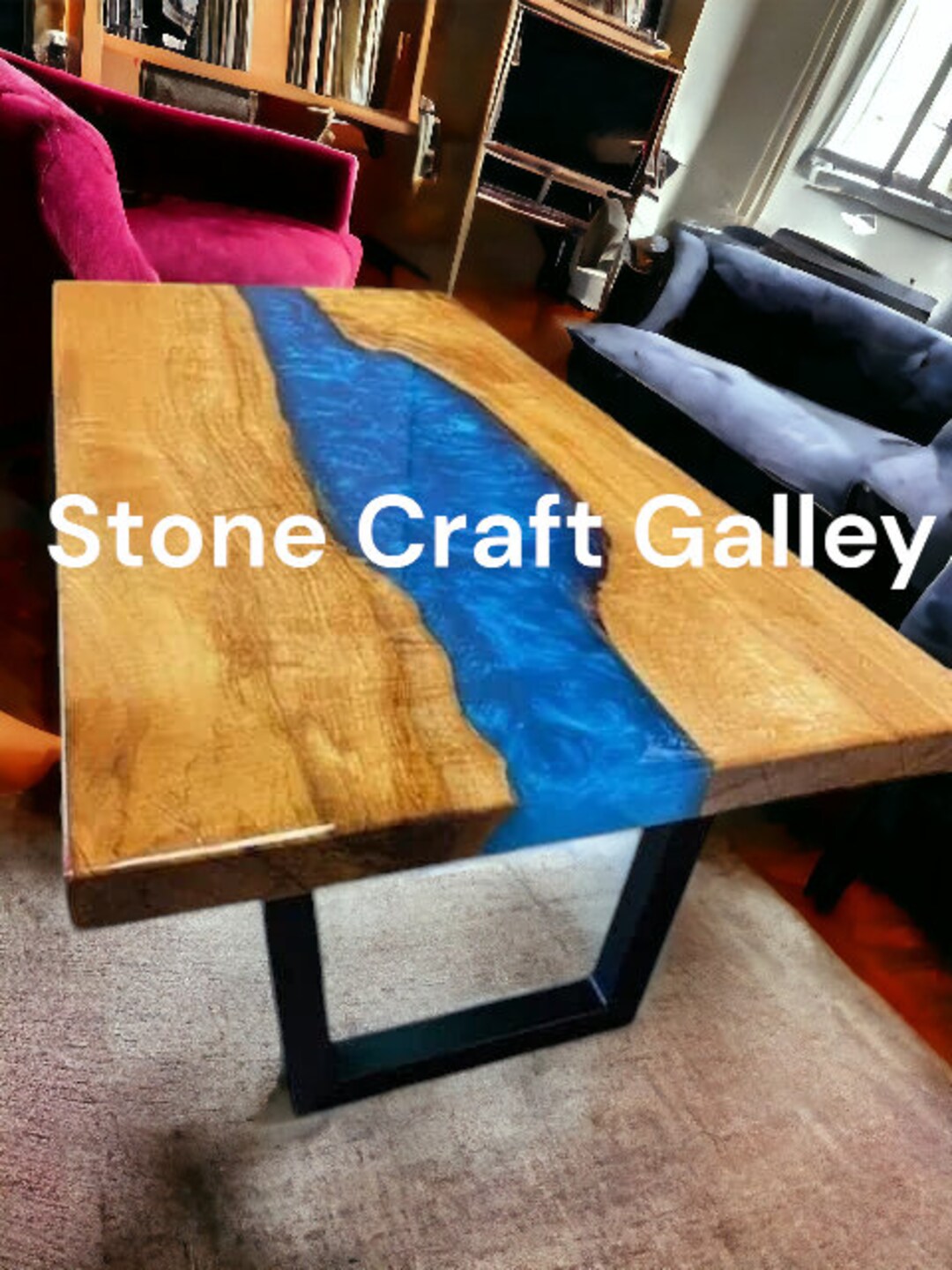 Epoxy Wood Table Top Modern Sofa Table, Coffee Table for Home Decor ...