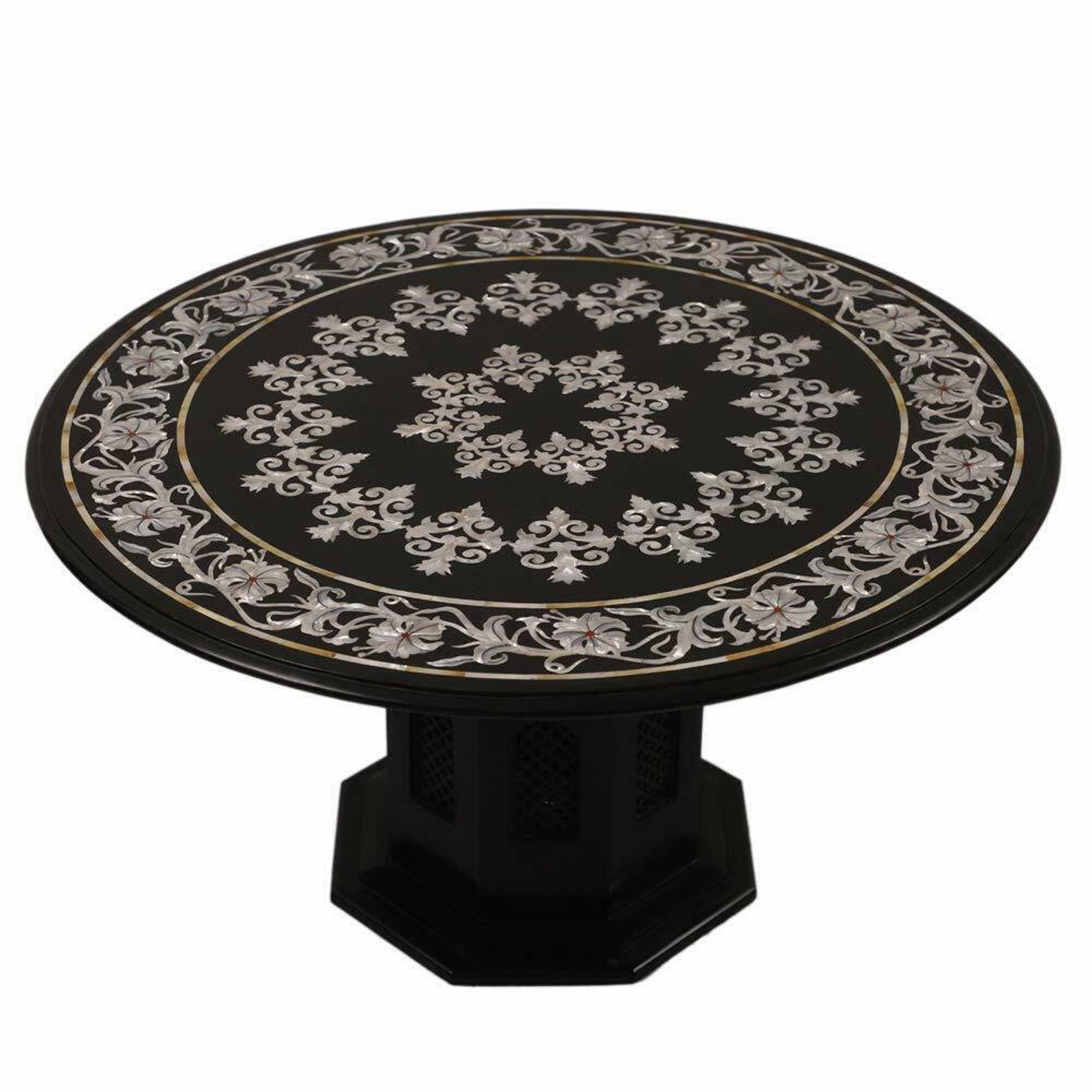Round Marble Dining Center Table Top Handmade Inlay Art Multi - Etsy