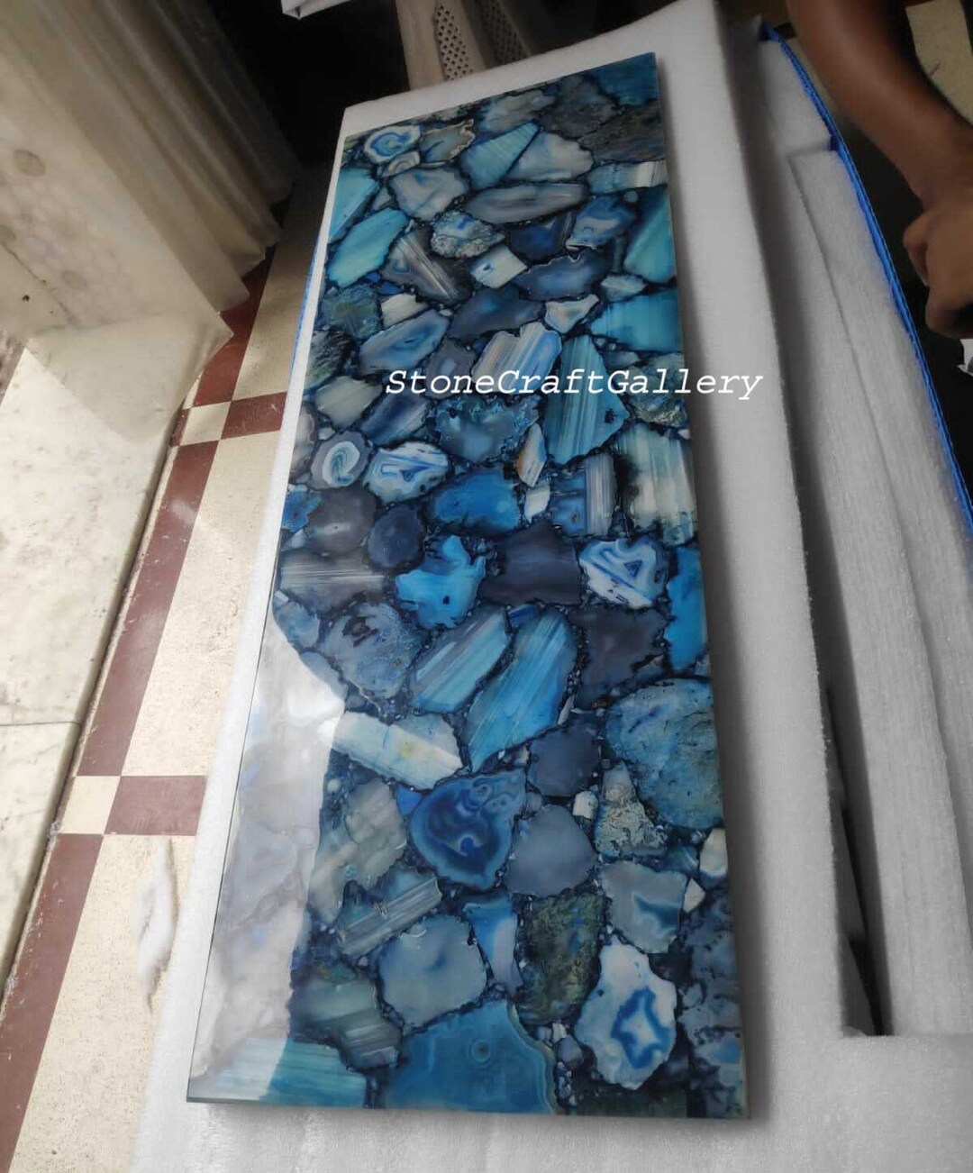 Natural Stone Agate Table, Agate Console Table, Agate Corner Coffee ...