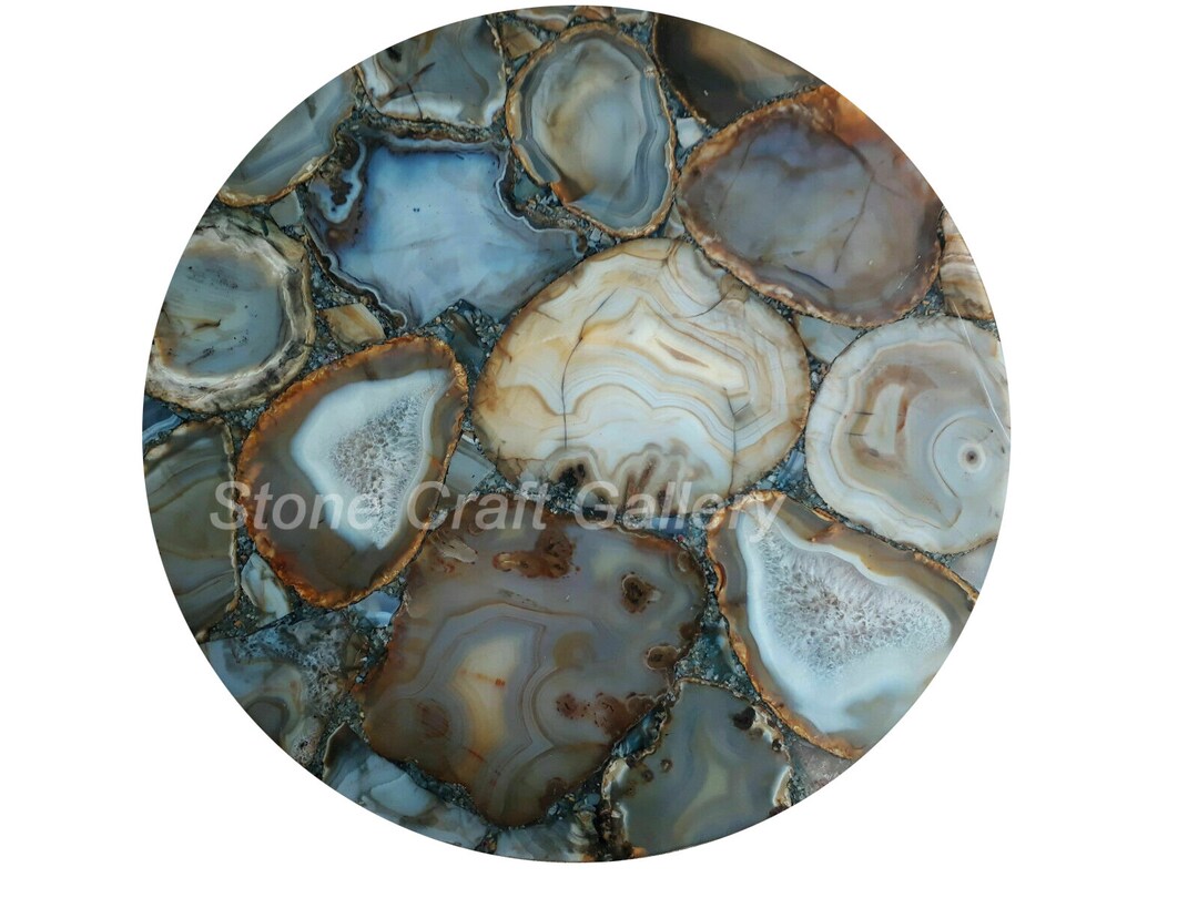Natural Agate Corner Side Table Top Home Decor - Etsy