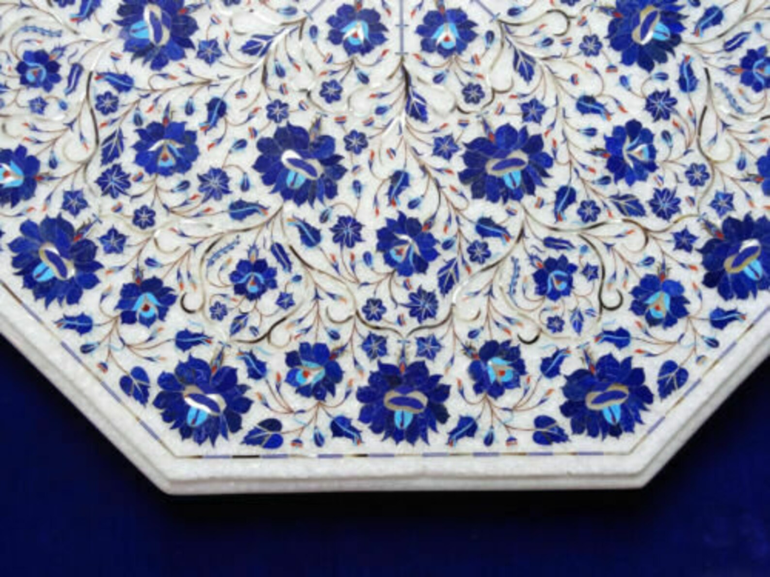 Marble Inlay Coffee Table Top Stone Inlaid Tables With | Etsy