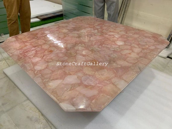 Rose Quartz Stone Slab Counter Top / Quartz Coffee Table Table - Etsy