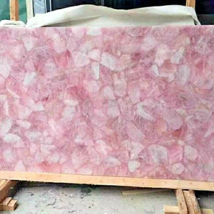 Pink Rose Quartz Dining Table / Rose Quartz Vanity Top / Rose Quartz ...
