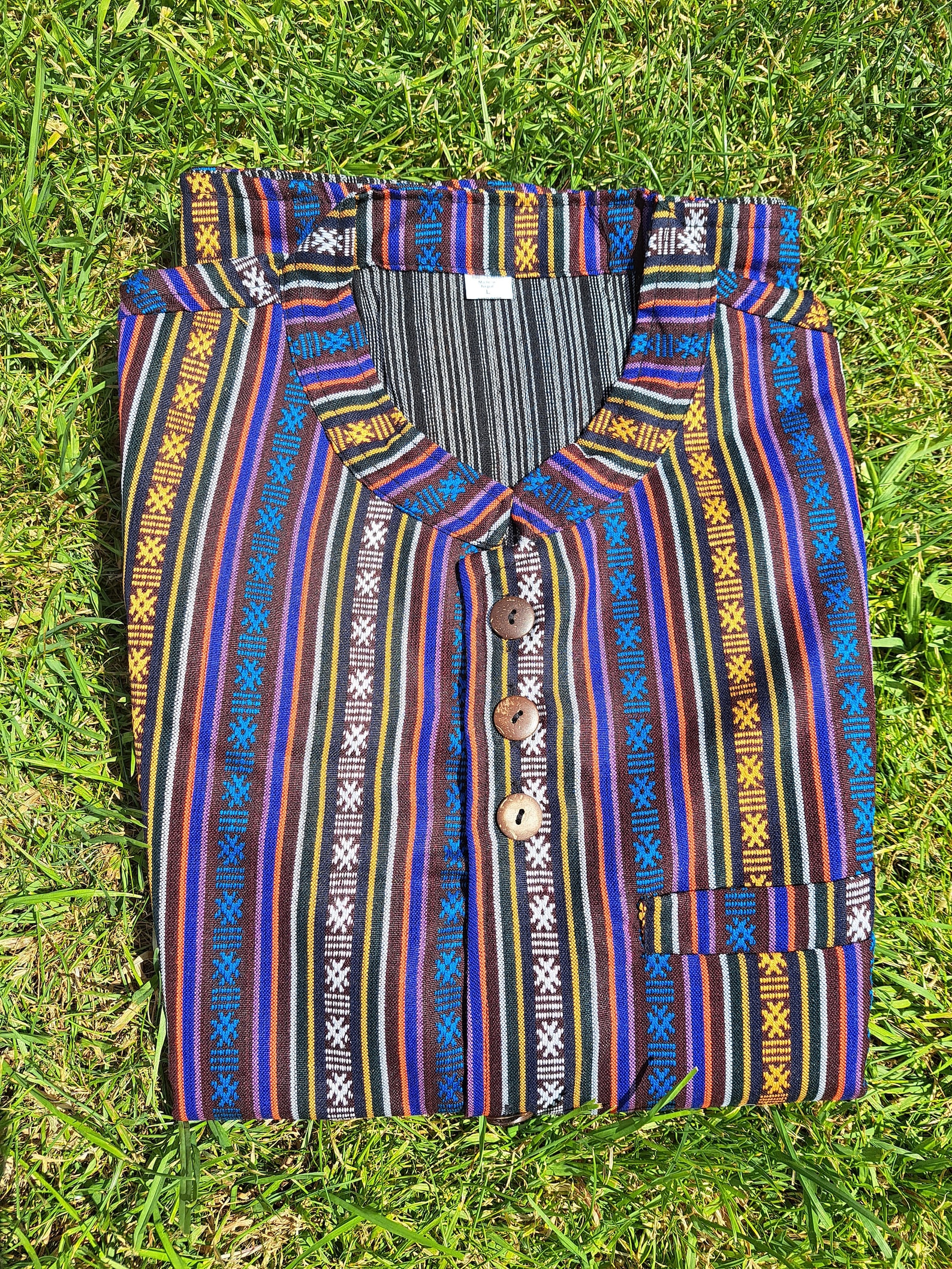 Men's Colourful Stripe Nehru Collar Waistcoat, Vest Mandarin Hipster ...