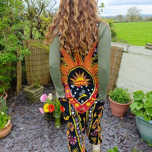 Funky Colourful Celestial Sun Moon Zodiac Astrology Festival Dungarees ...