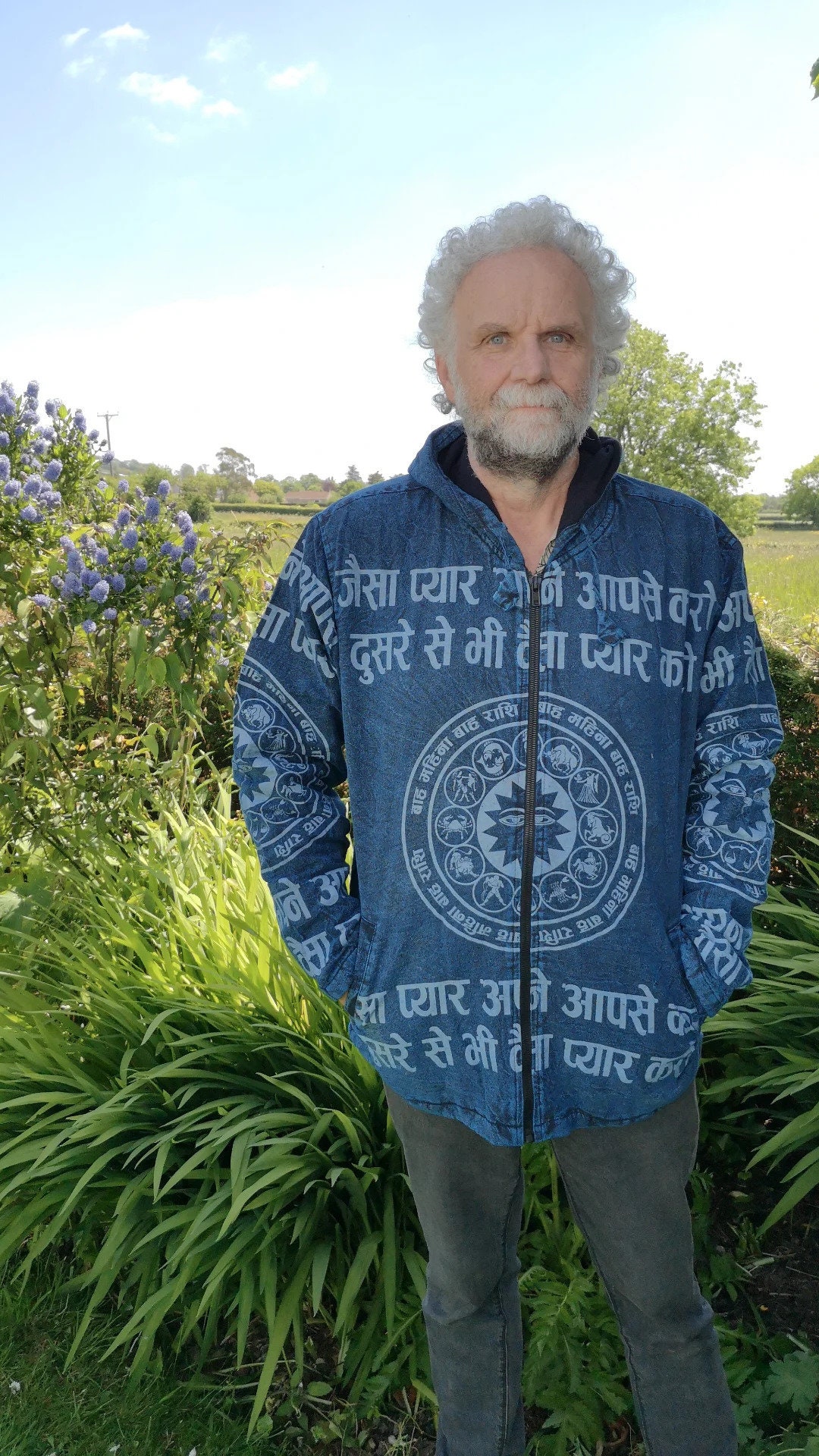 Zodiac Fleece Lined Jacket, Astrology Celestial Starsign Jacket, Hindi ...