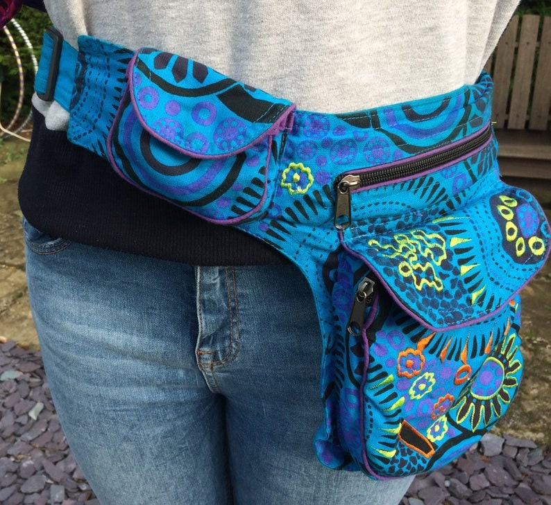 Colourful Pouch Bum Spiral Bag, Money Belt, Bright Mandla Pattern ...