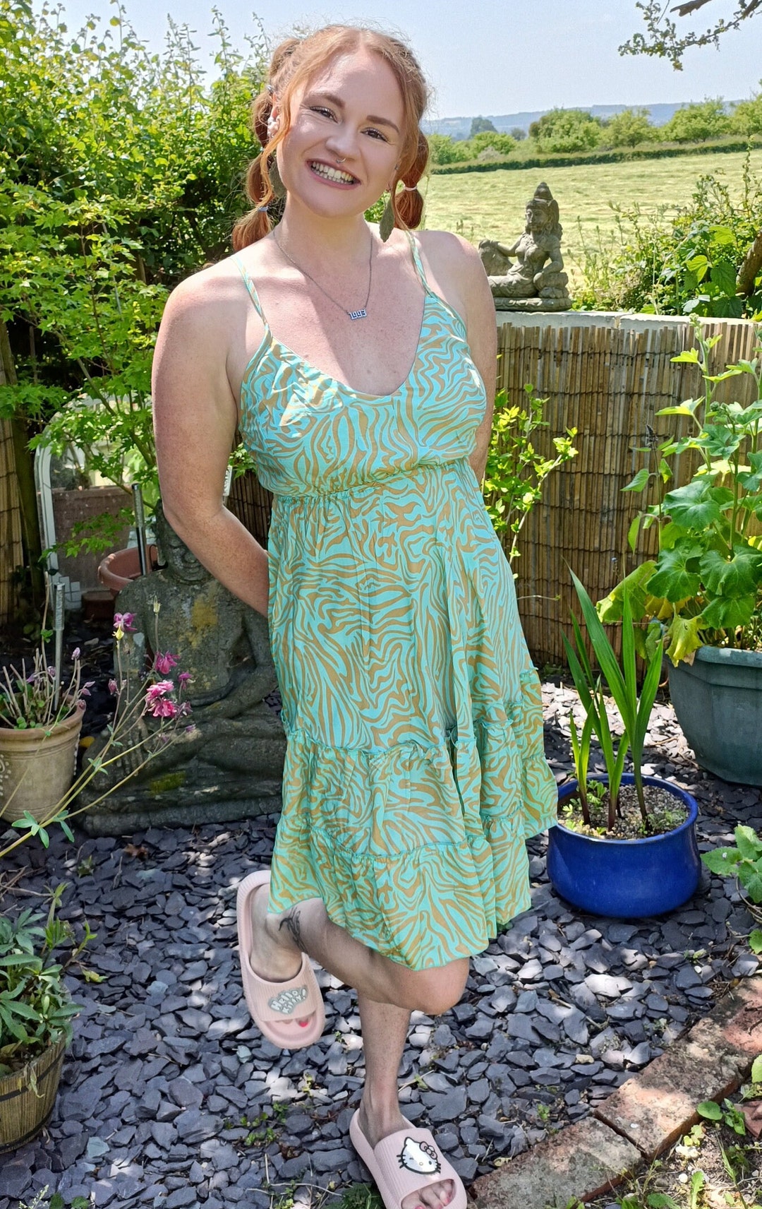 Beautiful Mini Sundress, Hippy Boho Summer Dress, Blue Pink Orange ...