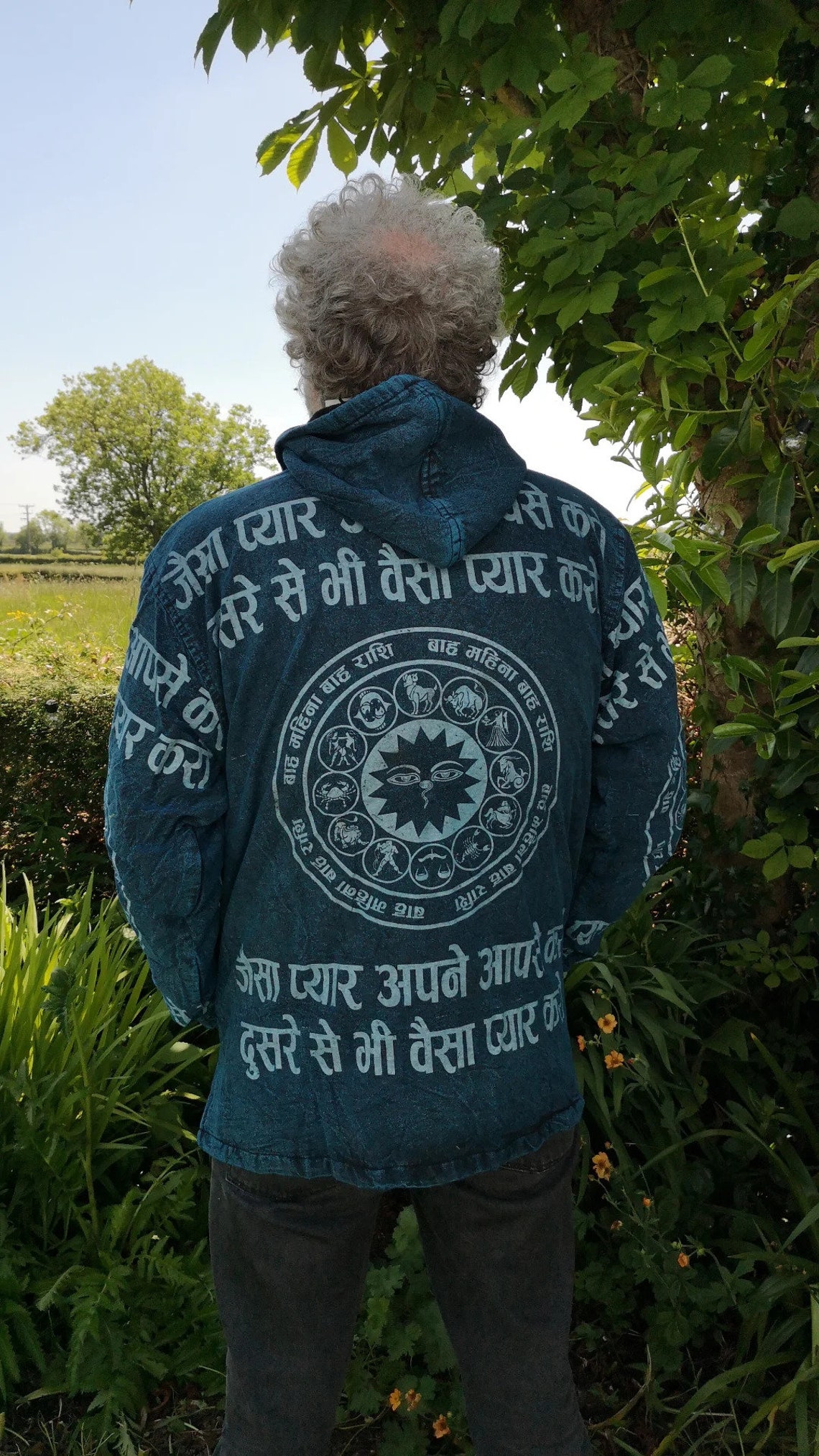 Zodiac Fleece Lined Jacket, Astrology Celestial Starsign Jacket, Hindi ...